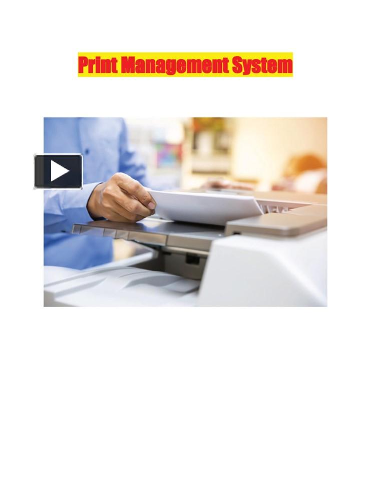 Print Management System presentation | free to download