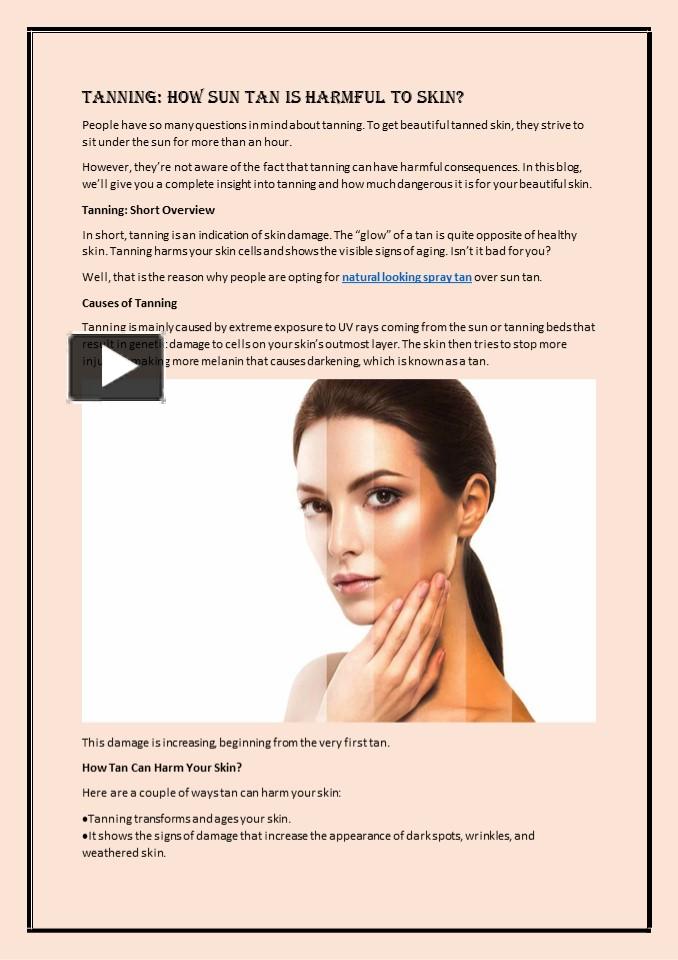 How Sun Tan is Harmful to Skin presentation | free to download