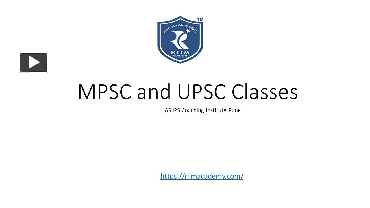 MPSC and UPSC Classes in Pune presentation | free to download