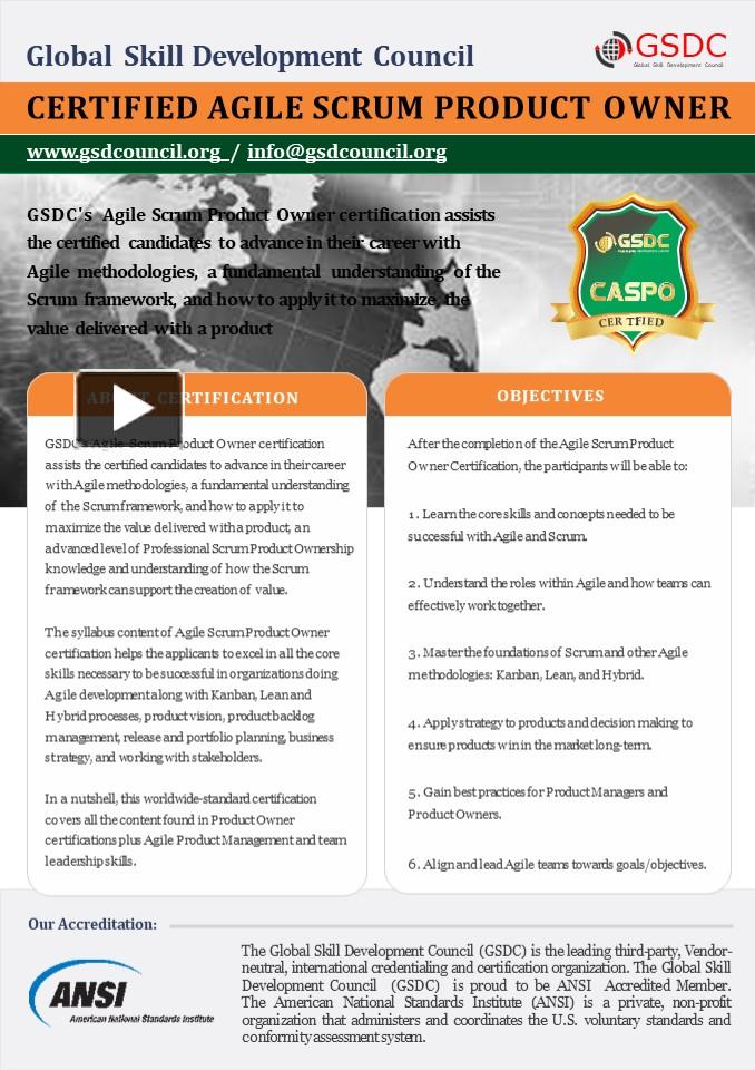 PPT – Get Certified as an Scrum Product Owner certification to Advance ...