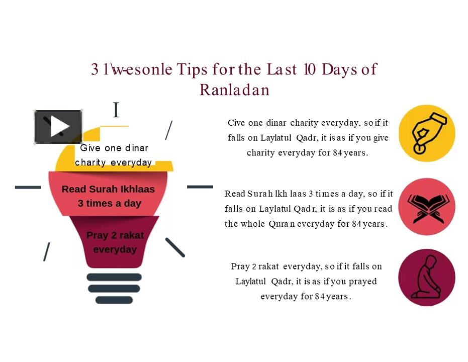 Three Awesome Tips for the last 10 Days of Ramadan presentation | free ...