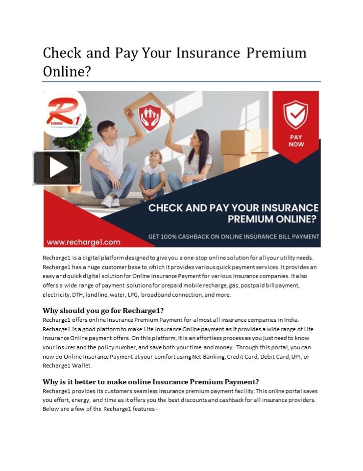 Check and Pay Your Insurance Premium Online? presentation | free to ...