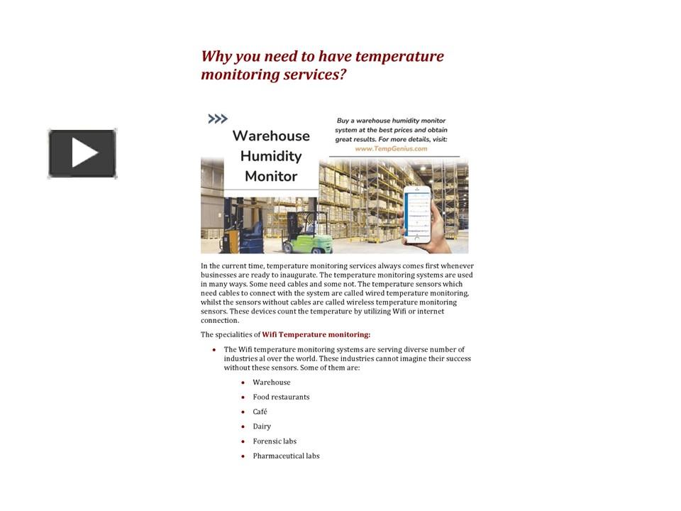 PPT – Why you need to have temperature monitoring services? PowerPoint ...