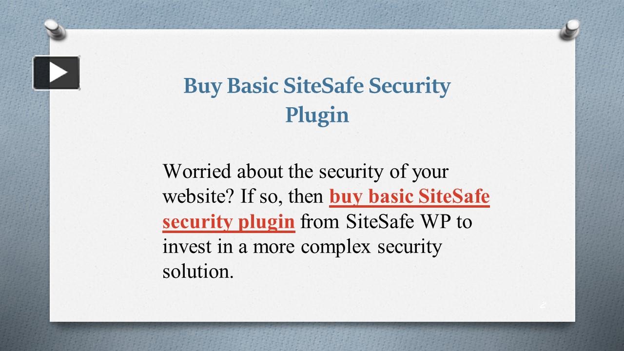 Buy Basic SiteSafe Security Plugin presentation | free to download