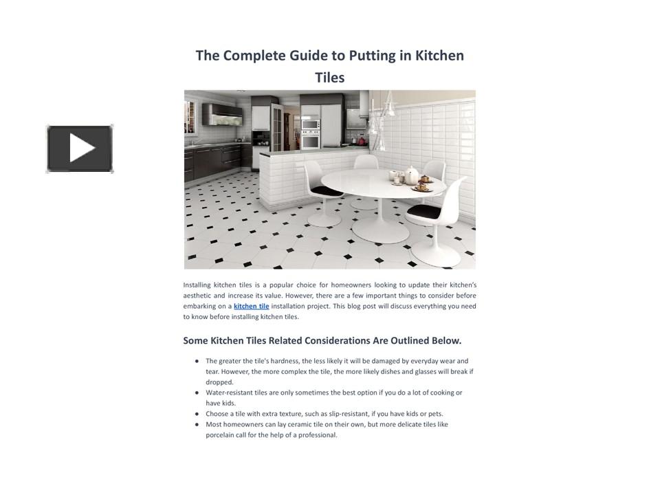 PPT – The Complete Guide to Putting in Kitchen Tiles - Tile Trolley ...