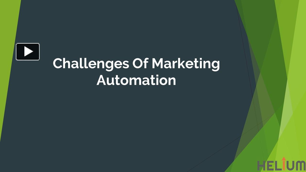 Challenges Of Marketing Automation presentation | free to download