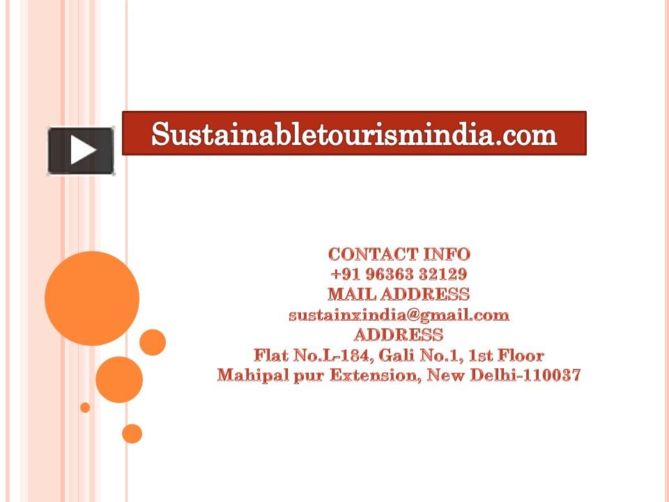Sustainable Tourism in India presentation | free to download