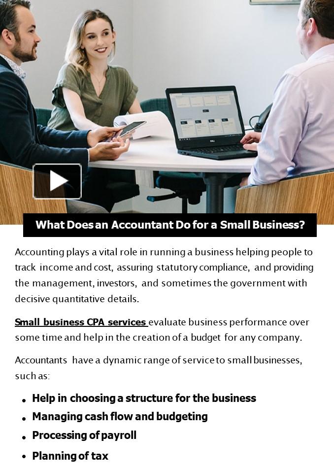 What Does an Accountant Do for a Small Business? presentation | free to ...