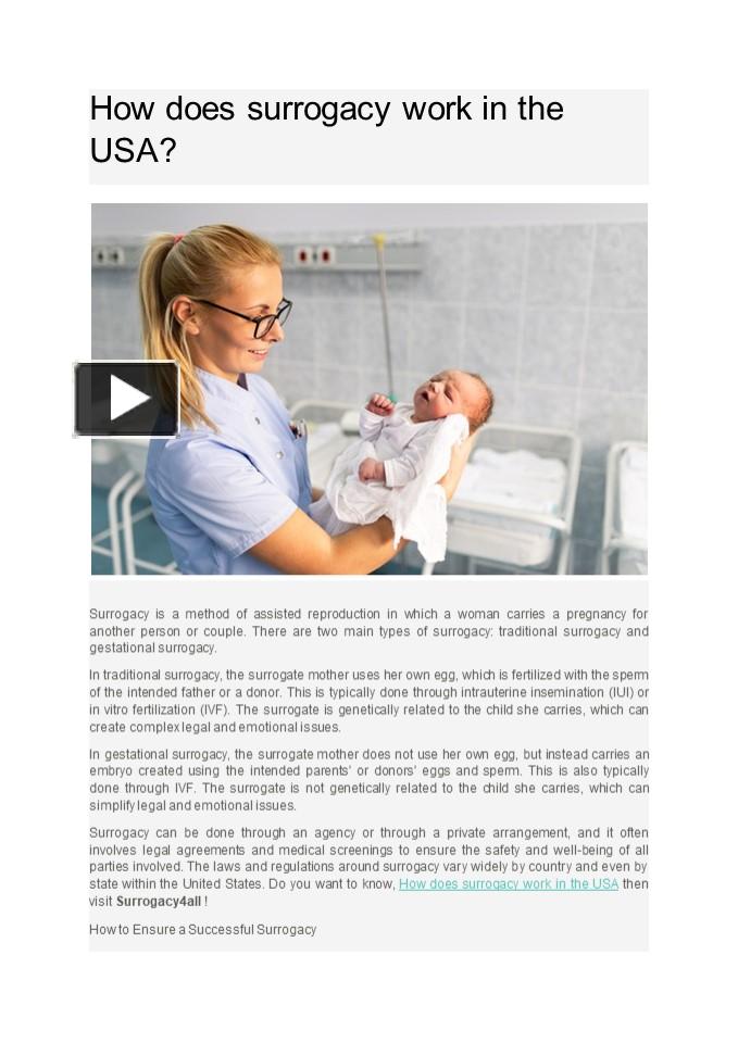 How does surrogacy work in the USA? (1) presentation | free to download
