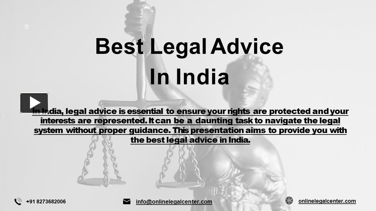 Best Legal Advice In India presentation | free to download