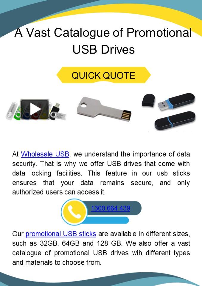 A Vast Catalogue of Promotional USB Drives presentation | free to download