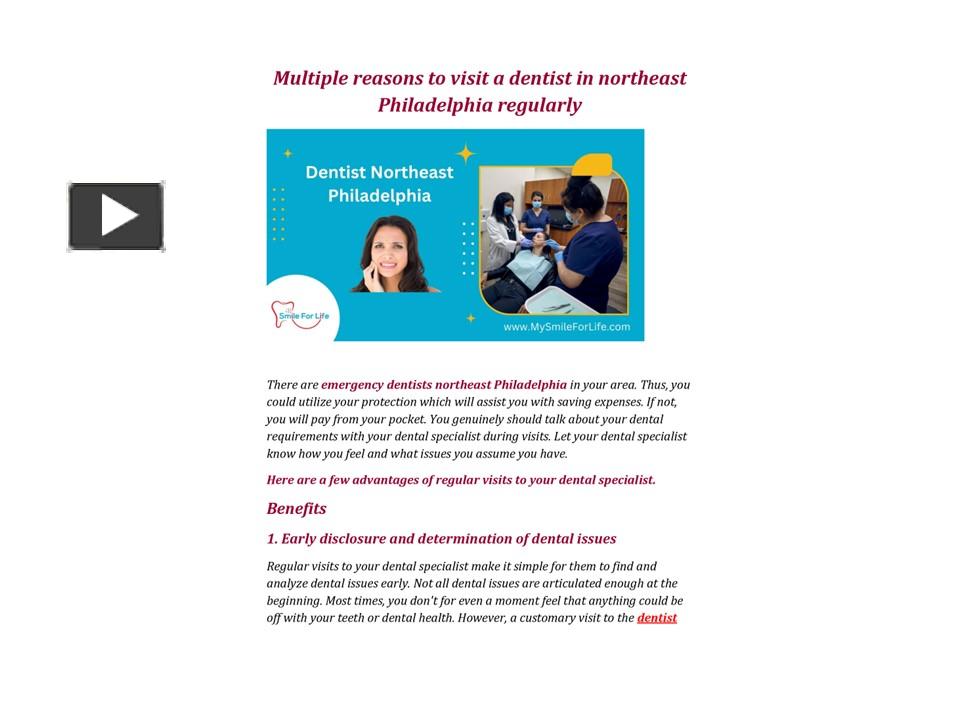 PPT – Multiple reasons to visit a dentist in northeast Philadelphia ...