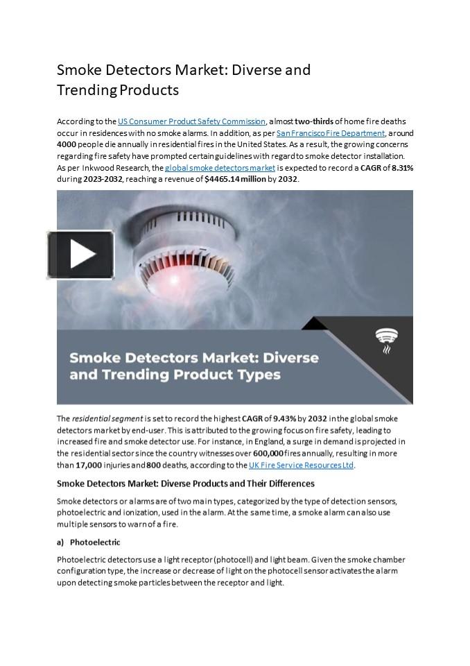 PPT – Smoke Detectors Market: Diverse and Trending Product Types ...