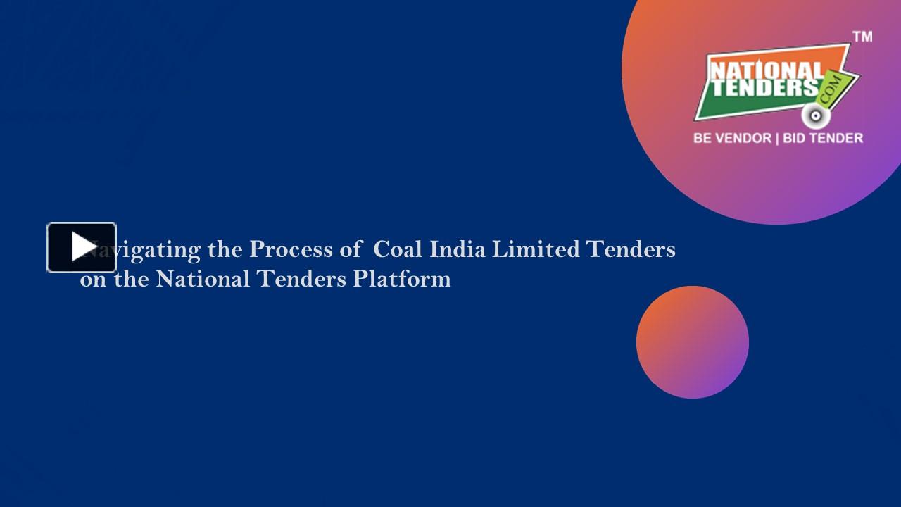 Navigating the Process of Coal India Limited Tenders on the National ...