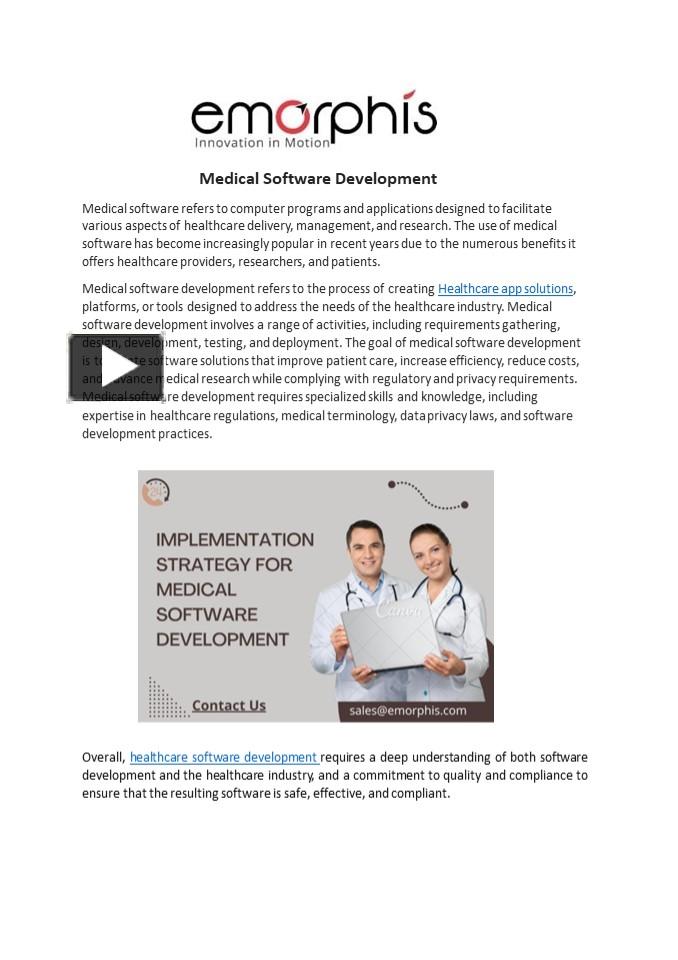 PPT – Medical Software Development PowerPoint presentation | free to ...