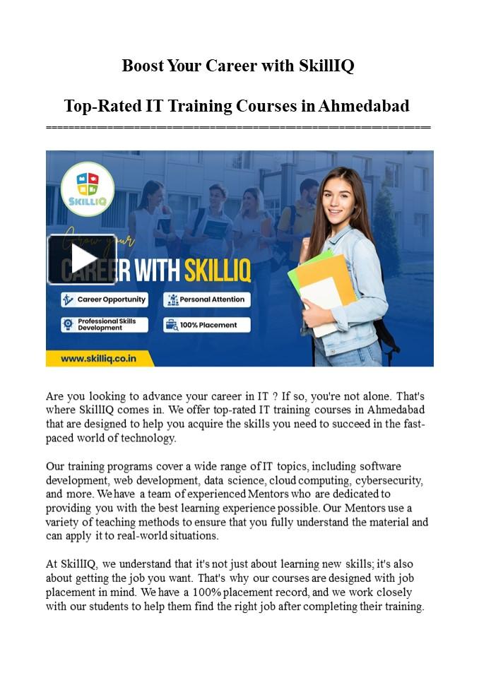 Professional IT Training Institute With 100% Job Placement in India ...