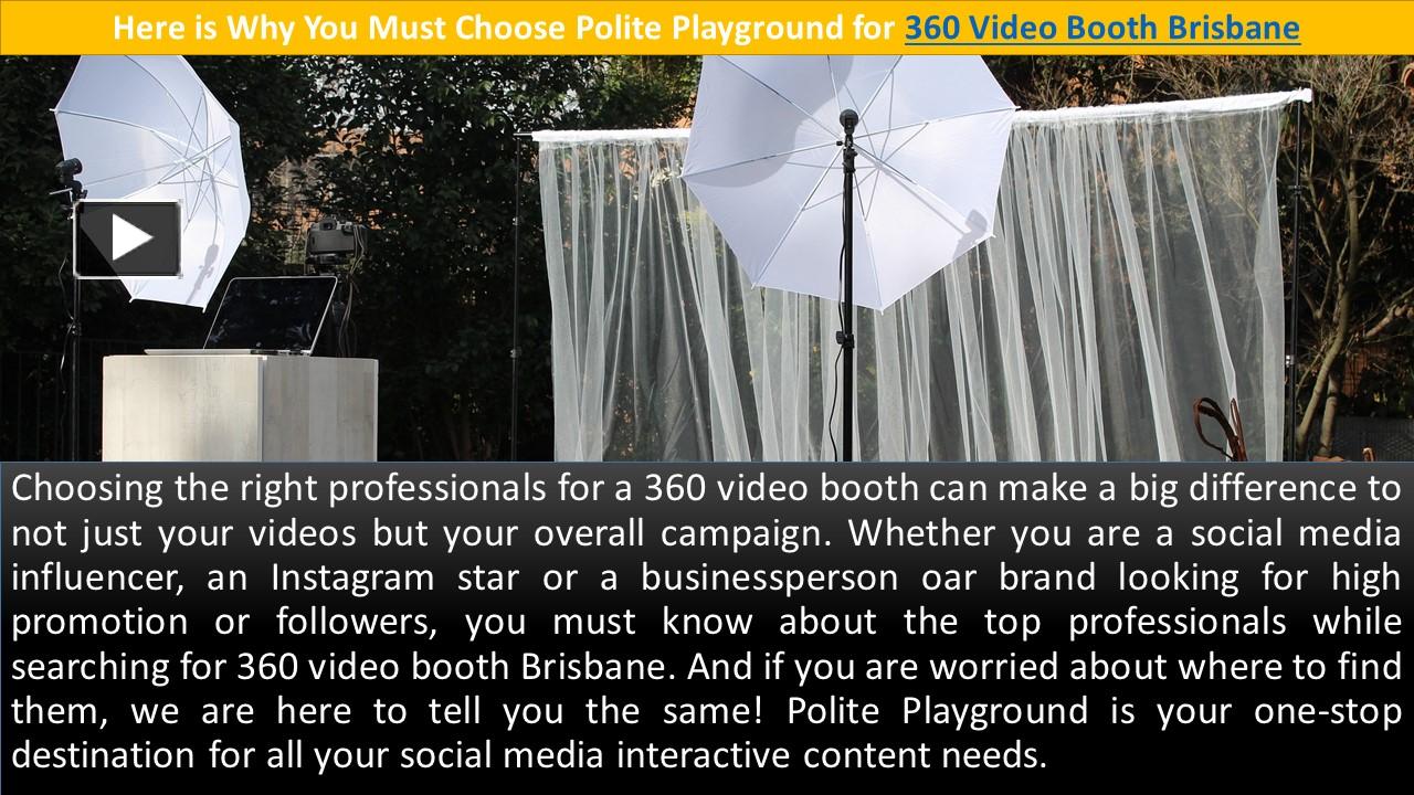360 Video Booth Brisbane presentation | free to download