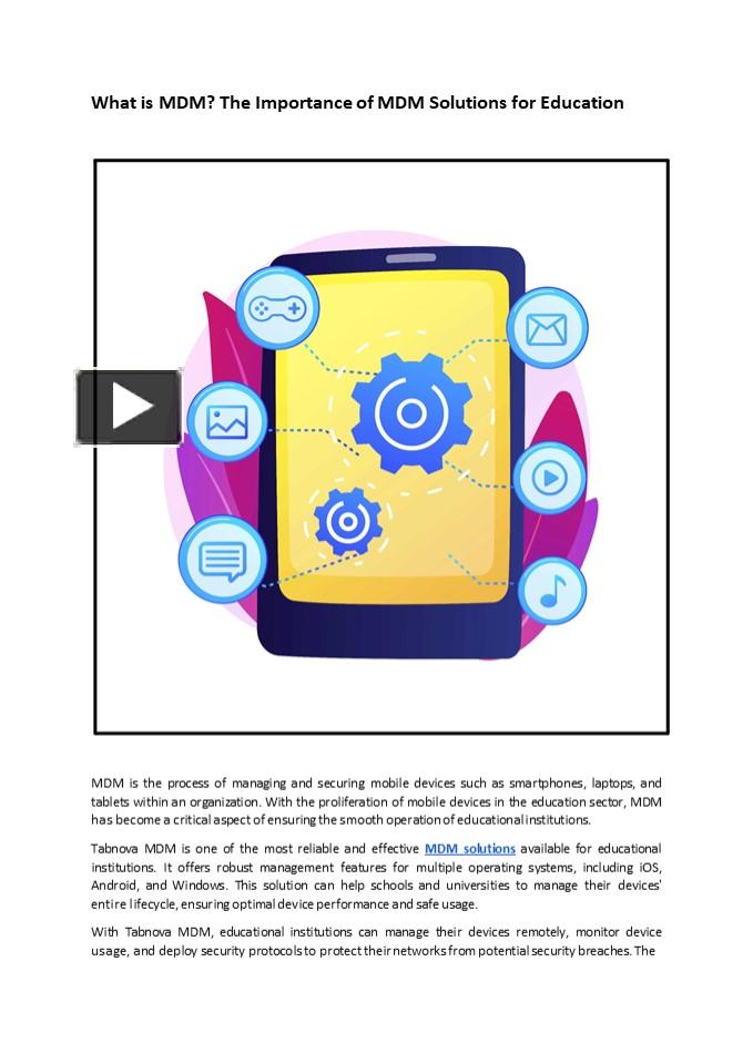 PPT – What is MDM? The Importance of MDM Solutions for Education ...