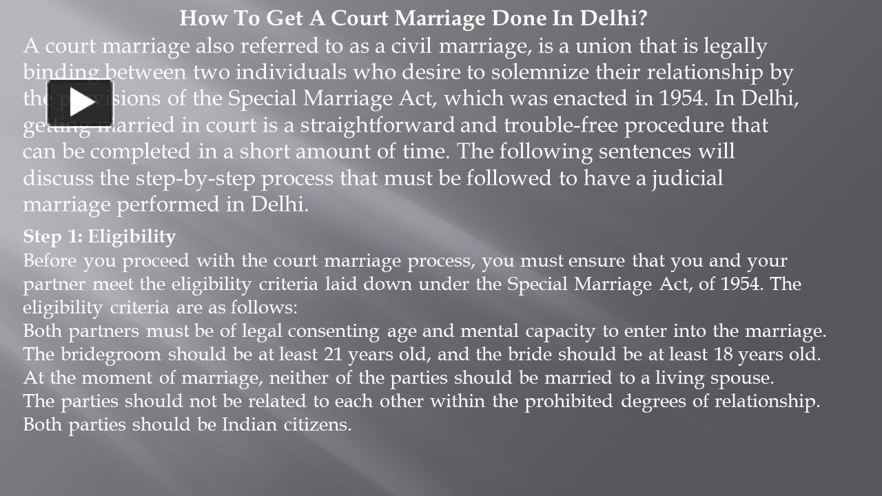 PPT – How to get court marriage done in delhi PowerPoint presentation ...