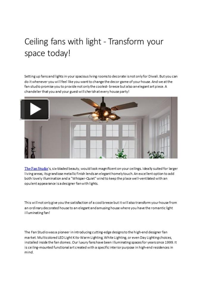 PPT – Ceiling fans with light - Transform your space today! PowerPoint ...
