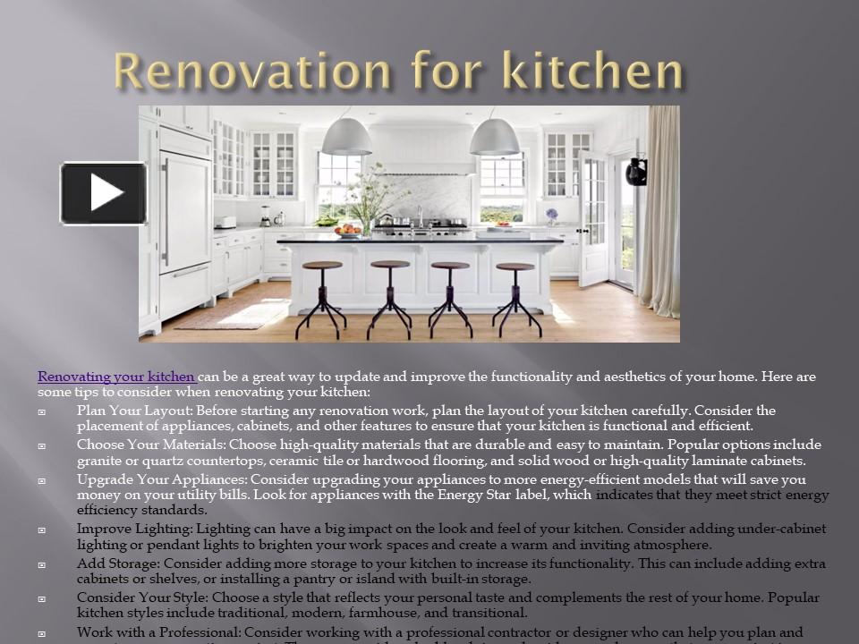 PPT – Renovation for kitchen PowerPoint presentation | free to download ...