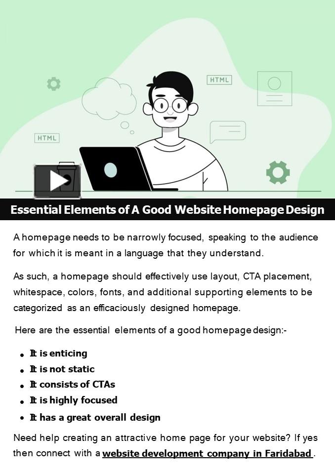 PPT – Essential Elements of A Good Website Homepage Design PowerPoint ...