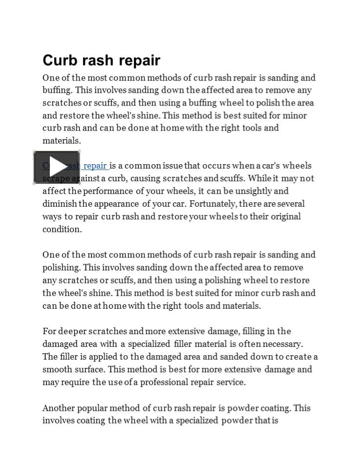 PPT – curb rash repair PowerPoint presentation | free to download - id ...