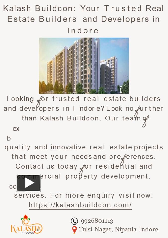 PPT – Kalash Buildcon: Your Trusted Real Estate Builders and Developers ...