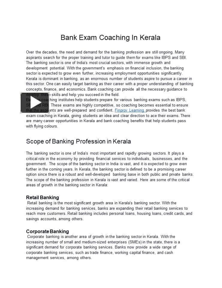 PPT – Bank Exam Coaching In Kerala (2) PowerPoint presentation | free ...