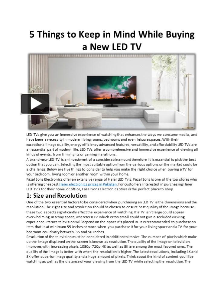 5 Things to Keep in Mind While Buying a New LED TV presentation | free ...