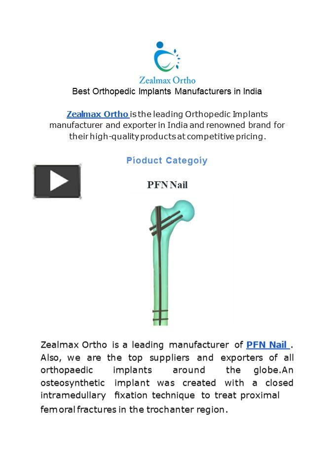 Best PFN (Proximal Femoral Nail) Specification, Sizes and Uses ...