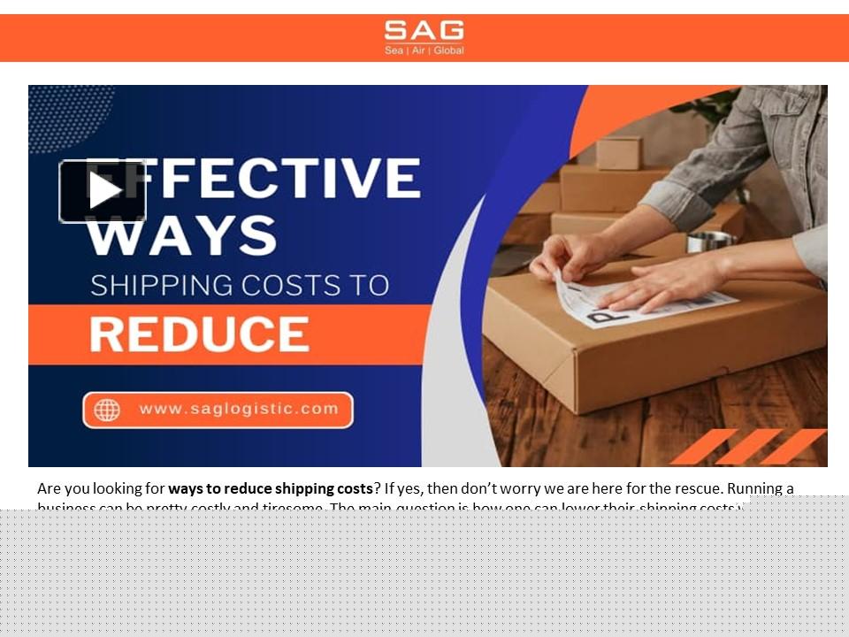 Effective Ways to Reduce Shipping Costs presentation | free to download
