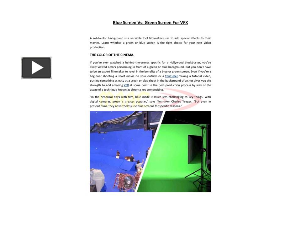 PPT – Blue Screen Vs. Green Screen For VFX - Maac Secunderabad ...