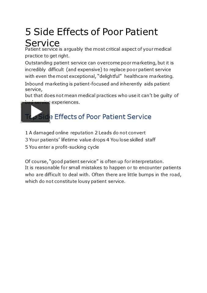 PPT – 5 Side Effects of Poor Patient Service PowerPoint presentation ...