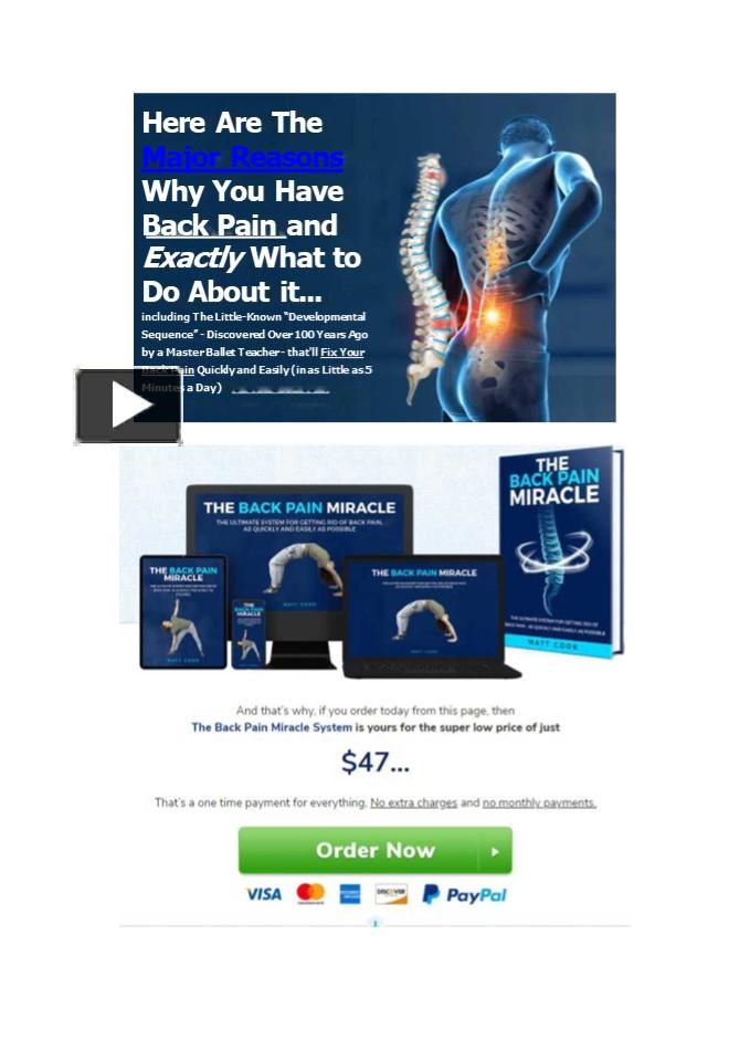 PPT – The Back Pain Miracle PDF Download Miracle Cure For Chronic Back ...