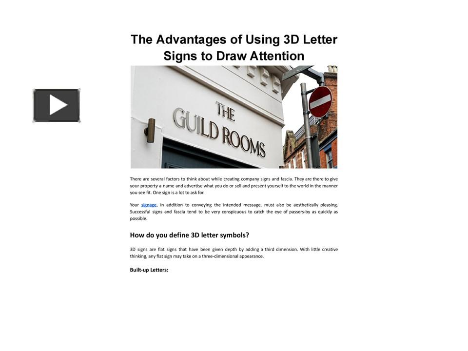The Advantages of Using 3D Letter Signs to Draw Attention - Iris Signs ...
