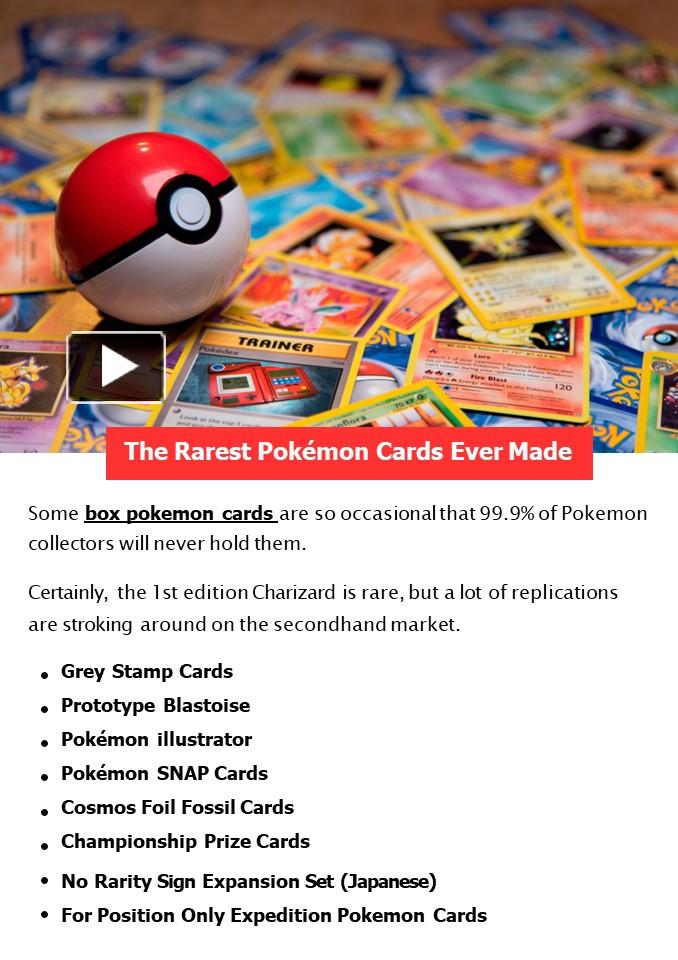 The Rarest Pokémon Cards Ever Made presentation | free to download