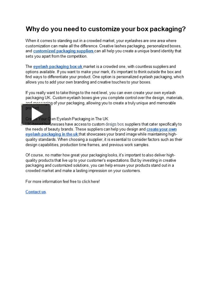 Why do you need to customize your box packaging presentation | free to ...