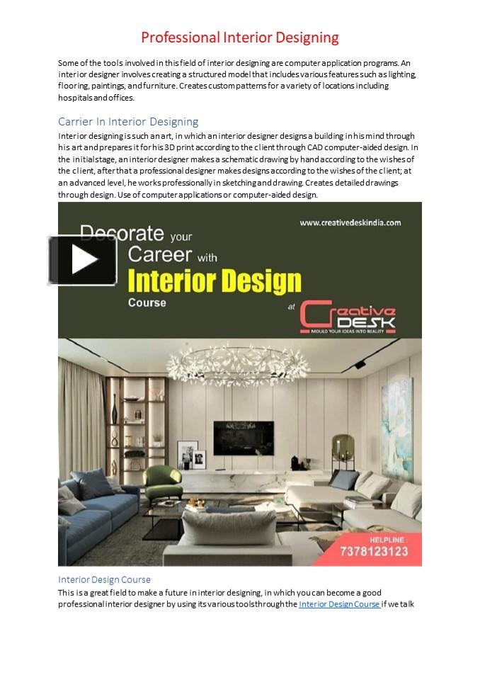 Advanced CAD Interior Design Course presentation | free to download