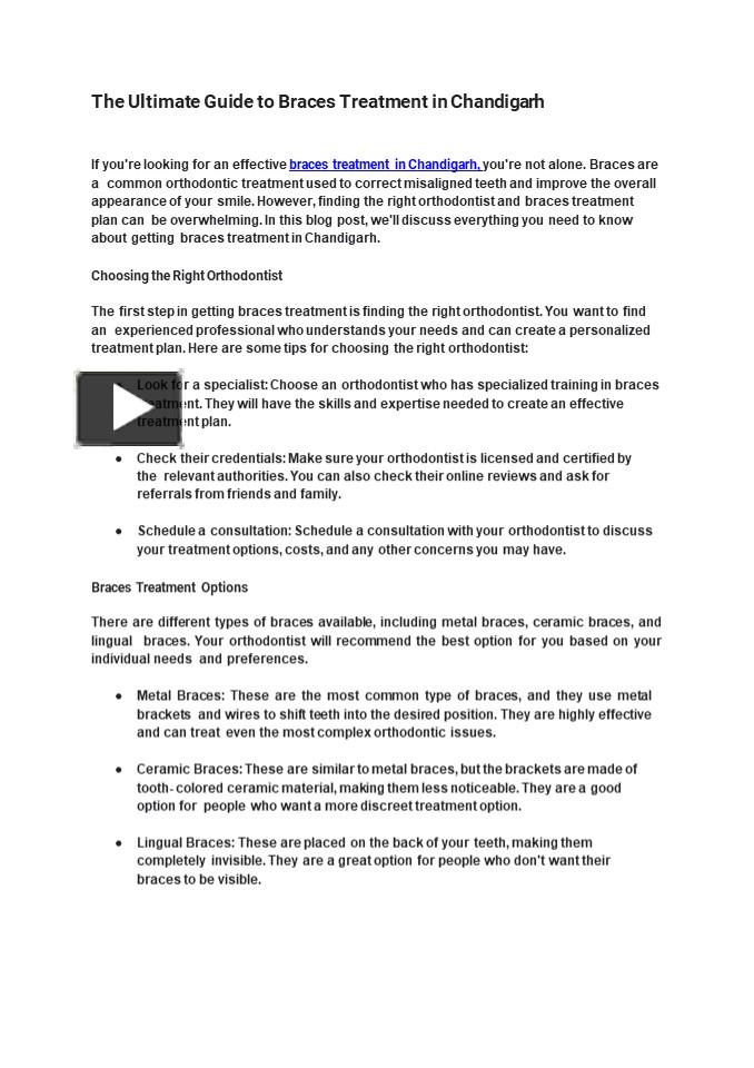 The Ultimate Guide to Braces Treatment in Chandigarh presentation ...