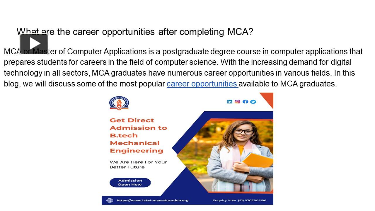 PPT – What are the career opportunities after completing MCA ...