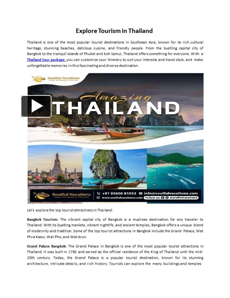 PPT – Explore Tourism in Thailand PowerPoint presentation | free to ...