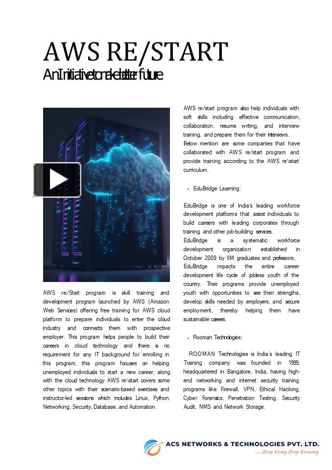 AWS RE/START presentation | free to download