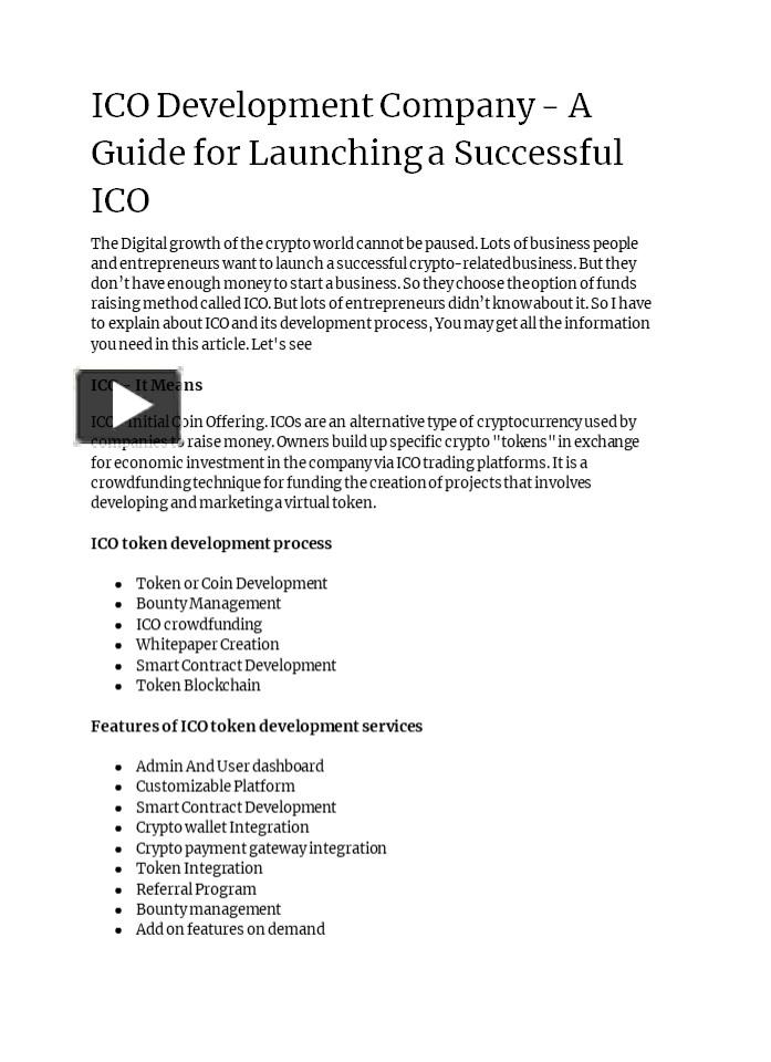 ICO development Company presentation | free to download