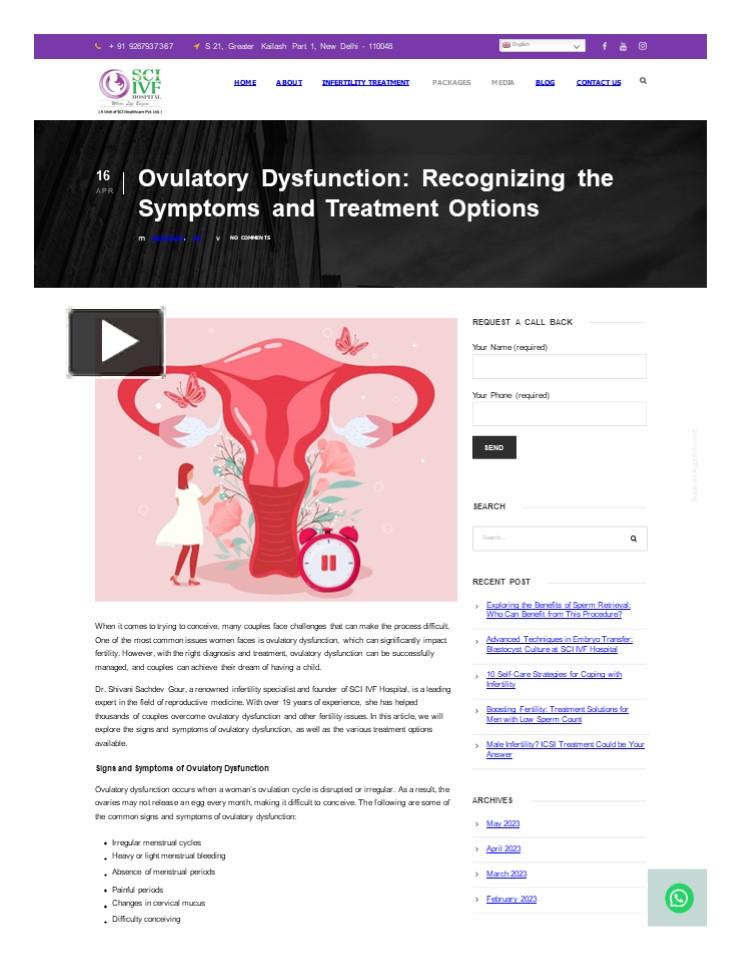 Ovulatory Dysfunction: Recognizing the Symptoms and Treatment Options ...