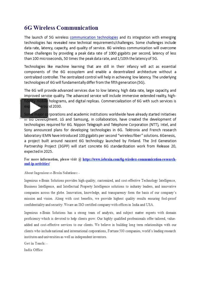 6G Wireless Communication presentation | free to download