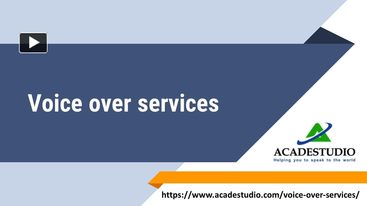 What is a voice-over service? presentation | free to download