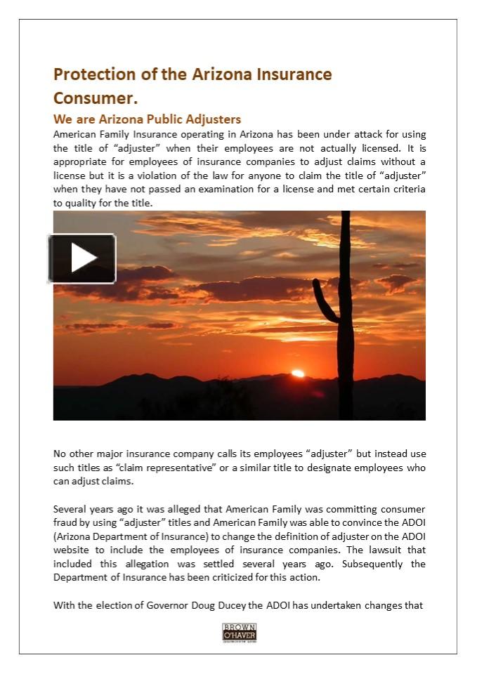 PPT – Protection of the Arizona Insurance Consumer. PowerPoint ...