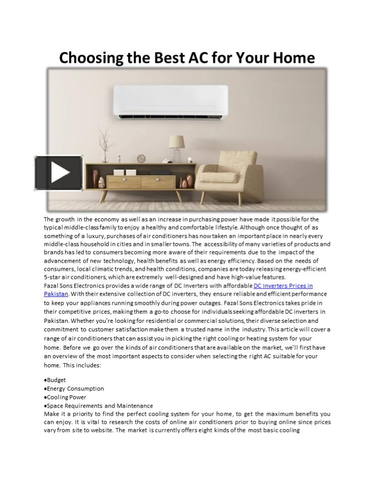 Choosing the Best AC for Your Home! presentation | free to download