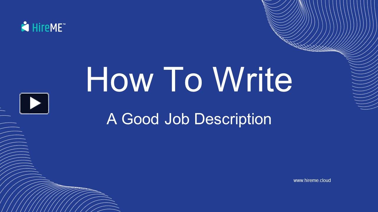 How To Write a Good Job Description presentation | free to download